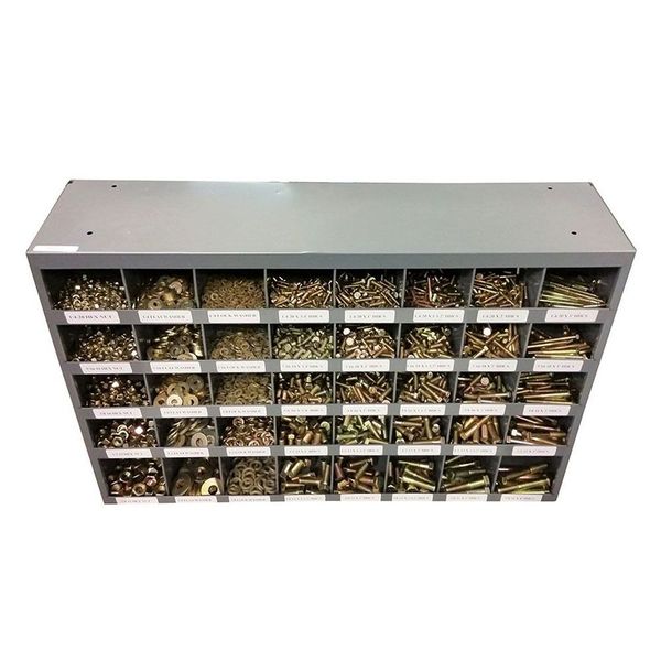 Stainless Steel 316 Standard USS Bolt Bin Kit-1,726 Pieces with 40 Slo ...